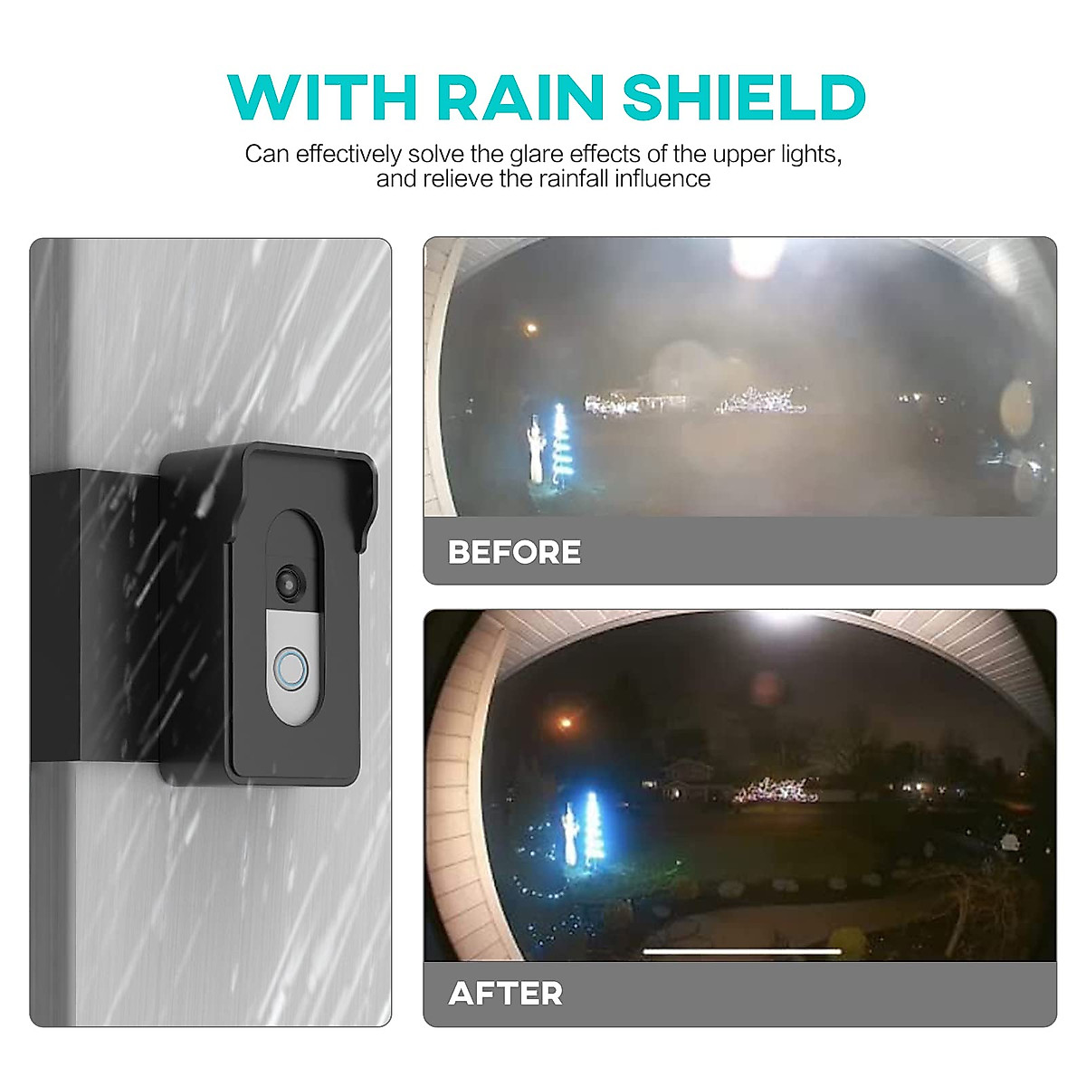 Weatherproof Anti-Theft Video Doorbell Mount Compatible with Video Doorbell, Adjustable No-Drill Mounting Bracket Wedge Adapter Holder Accessories for Home Rentals