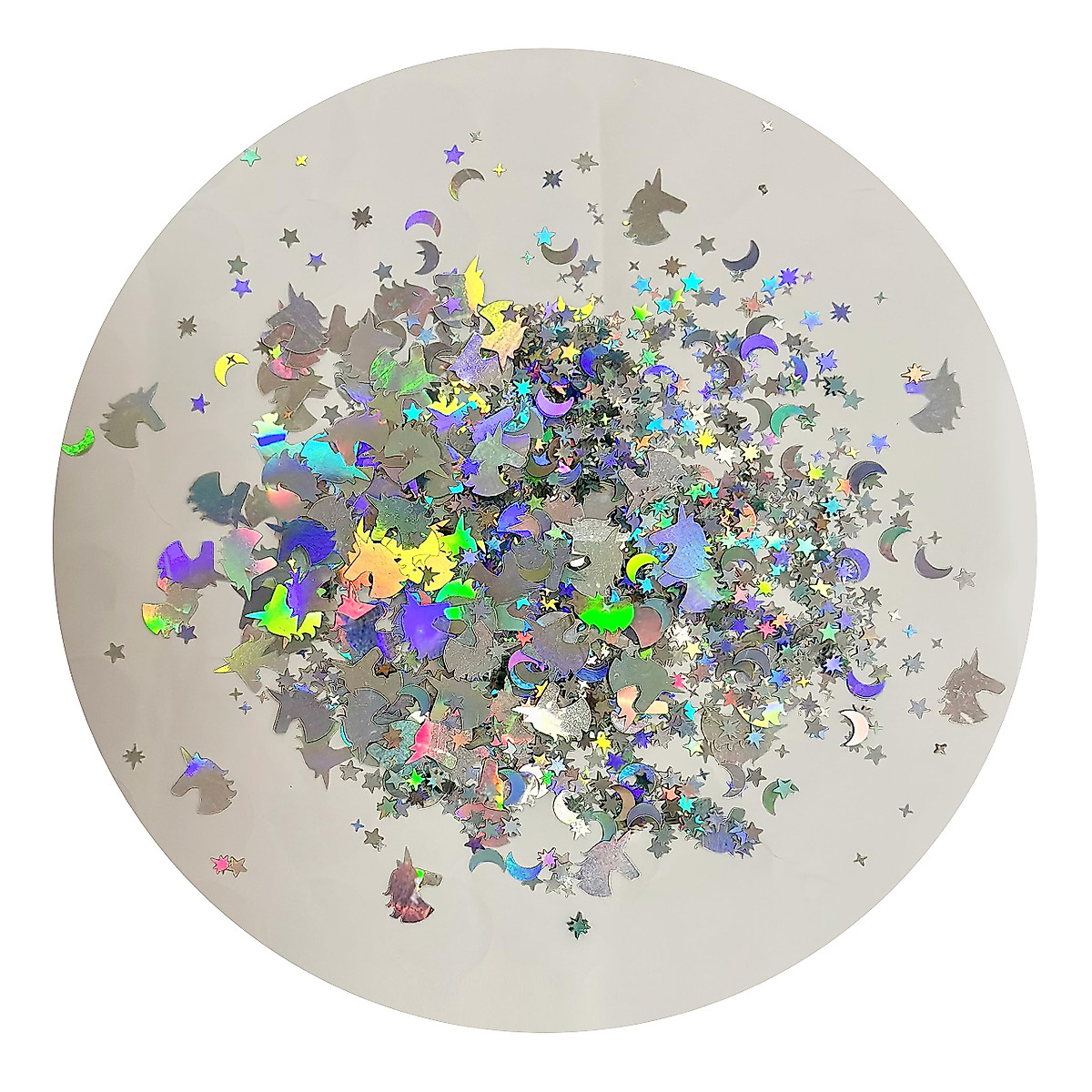 Sparkling Star Foil Confetti,Unicore Moon Star Table Confetti(2.1OZ/60grams),Halloween Glitter Sequins, Iridescent Party Decorations for Halloween Birthday Wedding Festival Party DIY Table Deco