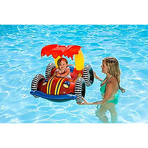 Poolmaster 81549 Learn-to-Swim Swimming Pool Float Baby Rider with Sun Protection, Buggy