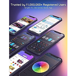 Govee 130ft LED Strip Lights, Bluetooth RGB LED Lights with App Control, 64 Scenes and Music Sync LED Lights Strip for Bedroom, Living Room, Party, ETL Listed Adapter (2 Rolls of 65ft)