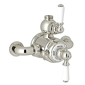 Rohl U.5550L-PN Exposed Thermostatic Shower Mixer with Lever Handles, Polished Nickel