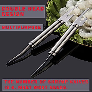 (6PCS) 5 in 1 Multifunctional Shrimp Line Fish Maw Knife, Stainless Steel Shrimp Peeler and deveiner tool, fish scaler remover, double-headed Multipurpose Shrimp Cleaner Knife for Home Kitchen
