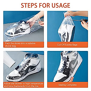 Tanstic 150Pcs Shoe Shrink Wrap Bags, Including 11"x18" 10"x12" 7"x12" Heat Shrink Plastic Wrap for Shoes