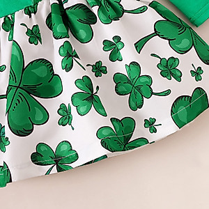 Toddler Baby Girl St. Patrick's Day Dress Lucky Green Shamrock Skirt Outfit Kids St. Patrick's One-Piece Clothing (Green, 18-24 Months)