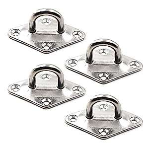Ceiling Wall Mount Hook Heavy Duty Anchor Diamond Pad Eye Plate 1/4" 6mm 304 Stainless Steel Great for Yoga Swings Hammocks/Boat Rigging/Marine Deck Hardware/Suspension Training Straps
