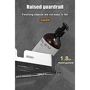 GEINIFAFA Adhesive Corner Shelf Bathroom Shower Caddy, SUS304 Stainless Steel, 2 Tier Nail-Free Wall-Mounted Bathroom Shelves ( Silver )