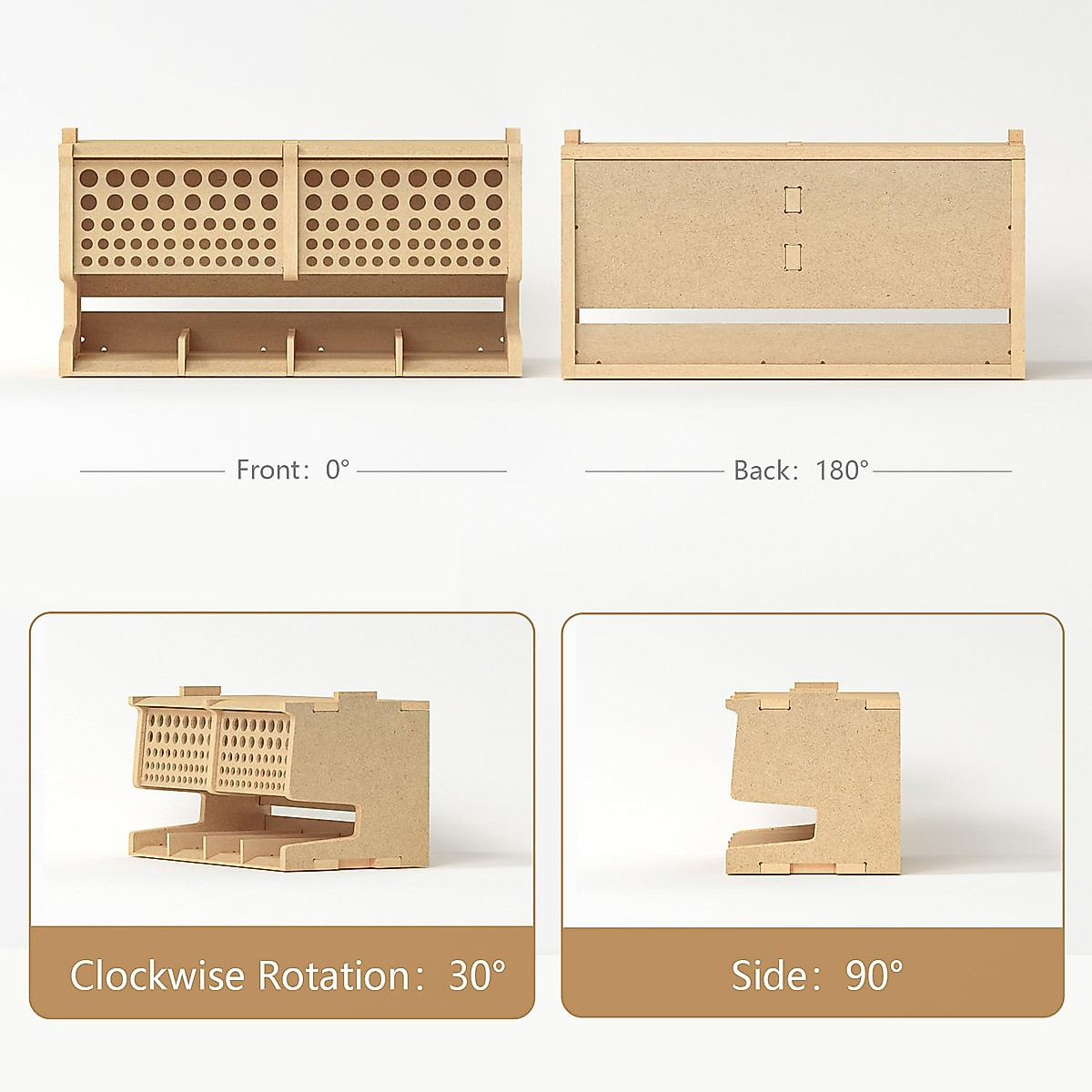 Bucasso Model Tool Storage Rack with 60 Holes, Wooden Paint Organizer, MDF Material, Tool Storage, Brush Storage, Craft Supplies Storage, Brush/Tool Holder, GK6