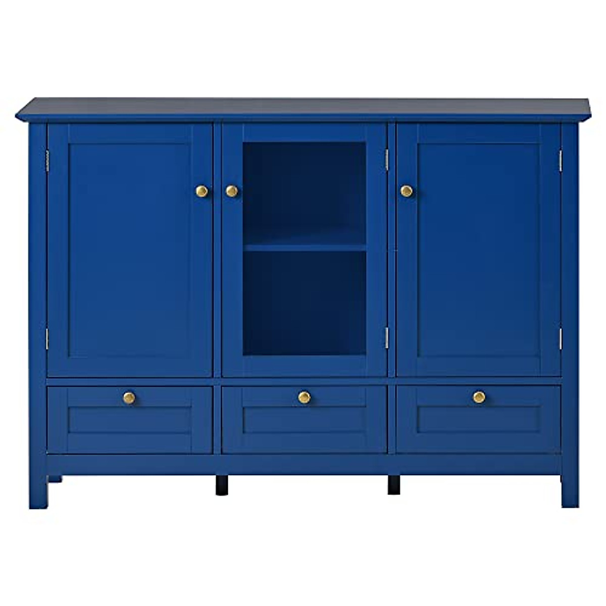 Buffet Sideboard, Accent Cabinet Storage Cabinet Console Table Drawers Storage Shelves for Living Room, Bed Room, Hallway, Kitchen, Entryway with 2 Doors, 3 Drawers (Blue)