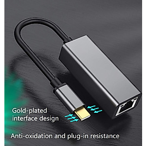 BEST CABLE USB C Network Adapter,USB C to RJ45 Gigabit Ethernet LAN Network Adapter Supporting 10/100/1000 Mbps Compatible for MacBook Pro 2019 2018 2017 iPad Pro MacBook Air XPS Galaxy S9 S8 and More