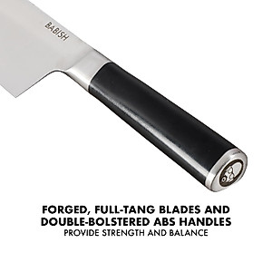 Babish High-Carbon 1.4116 German Steel 14 Piece Full Tang Forged Kitchen Knife Set W/Sheaths