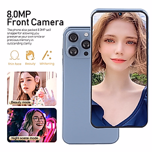 Unlocked Smartphones, 4G Android 12 Cell Phones 6.7 Inch HD Screen, 4GB RAM 128GB ROM Dual Sim GSM Unlocked Phone with 4000mah Lithium Battery(Blue)