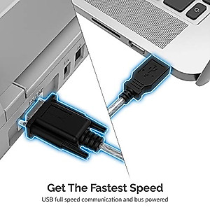 SABRENT 6-FT USB to RS-232 DB9 Serial 9 pin Adapter (Prolific PL2303) (SBT-USC6K)