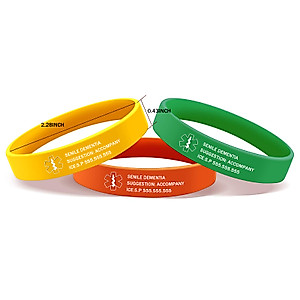 MissNaNa Personalized Silicone Medical Bracelets Various Color Emergency ID Alert Bracelet Engraved ID Bracelet for Women Men Teenager (Red)