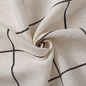 Elrene Home Fashions Brighton Windowpane Plaid Blackout Window Curtain, Living Room and Bedroom Drape with Rod Pocket Tabs, 52" x 95", Black, 1 Panel