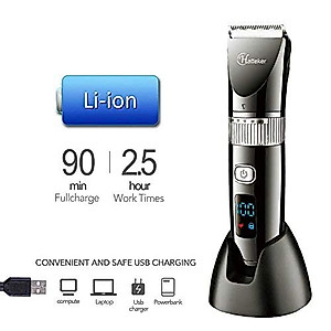 Hatteker Cordless Hair Trimmer Pro Hair Clippers Beard Trimmer for Men Haircut Kit Cordless USB Rechargeable Waterproof