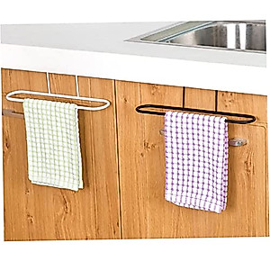 Cupboard Hanger 2pcs Cabinet Towel Holder Towel Rack Hand Towel Holder Cabinet Hanger Towel Rack for Bathroom Cupboard Hanger Hanging Rod Single Shot Towel Holder Towel Holder