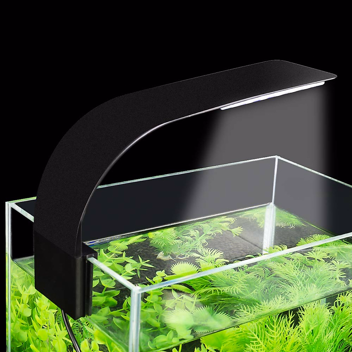 Senzeal X5 Virgo 24 LED Aquarium Light 10W Clip-on Lamp Aquatic Plant Lighting for 10-15inch Fish Tank (Black)