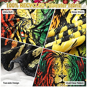 ELEPHWILD Vivid Rock Lion Pattern Blanket Fuzzy Throw Blanket Soft Fuzzy Flannel Blanket for Bed Couch Sofa Decor Blankets All Season Gift Blankets 60"x80"