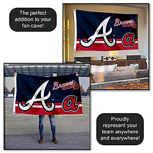 WinCraft Atlanta Braves Logo Insignia 3x5 Foot Grommet Banner Flag