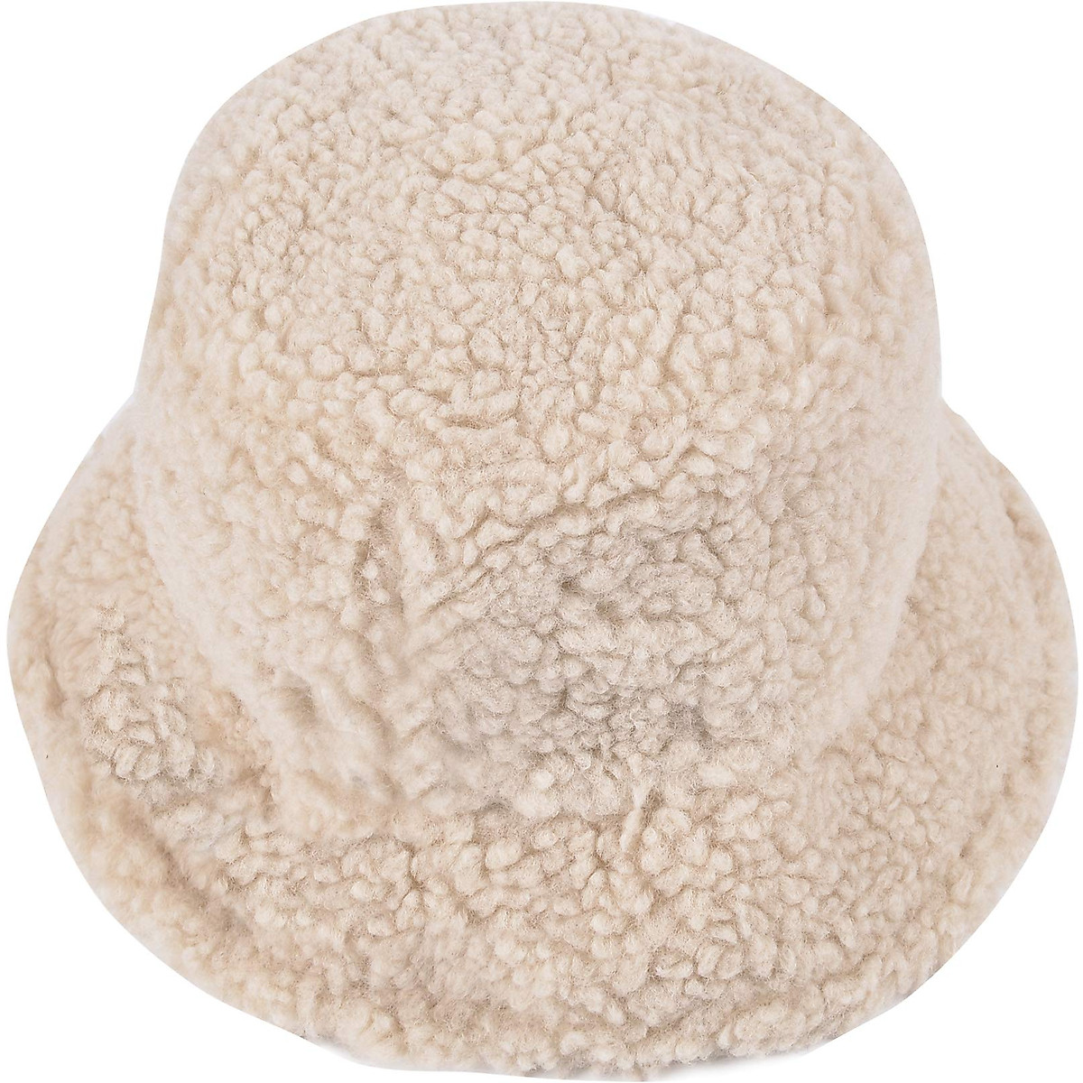 ChezAbbey Faux Fur Bucket Hat, Fuzzy Furry Winter Warm Fisherman Cap, Fluffy Teddy Sherpa Clothe Hats for Women Men Girls Beige