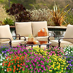 KLEMOO 24 Bundles Outdoor Artificial Fake Flowers UV Resistant No Fade Boxwood Faux Plastic Plants for Garden Patio Porch Window Box Home Wedding Farmhouse Décor (Fushia)