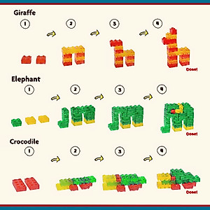 AMOS 4D Gummy Blocks Candy Bricks, Edible Building Block Gummies for Kid's Lego Theme Party, Funny Cupcake Topper Decoration, Resealable 3.53oz Bag (Pack of 3)