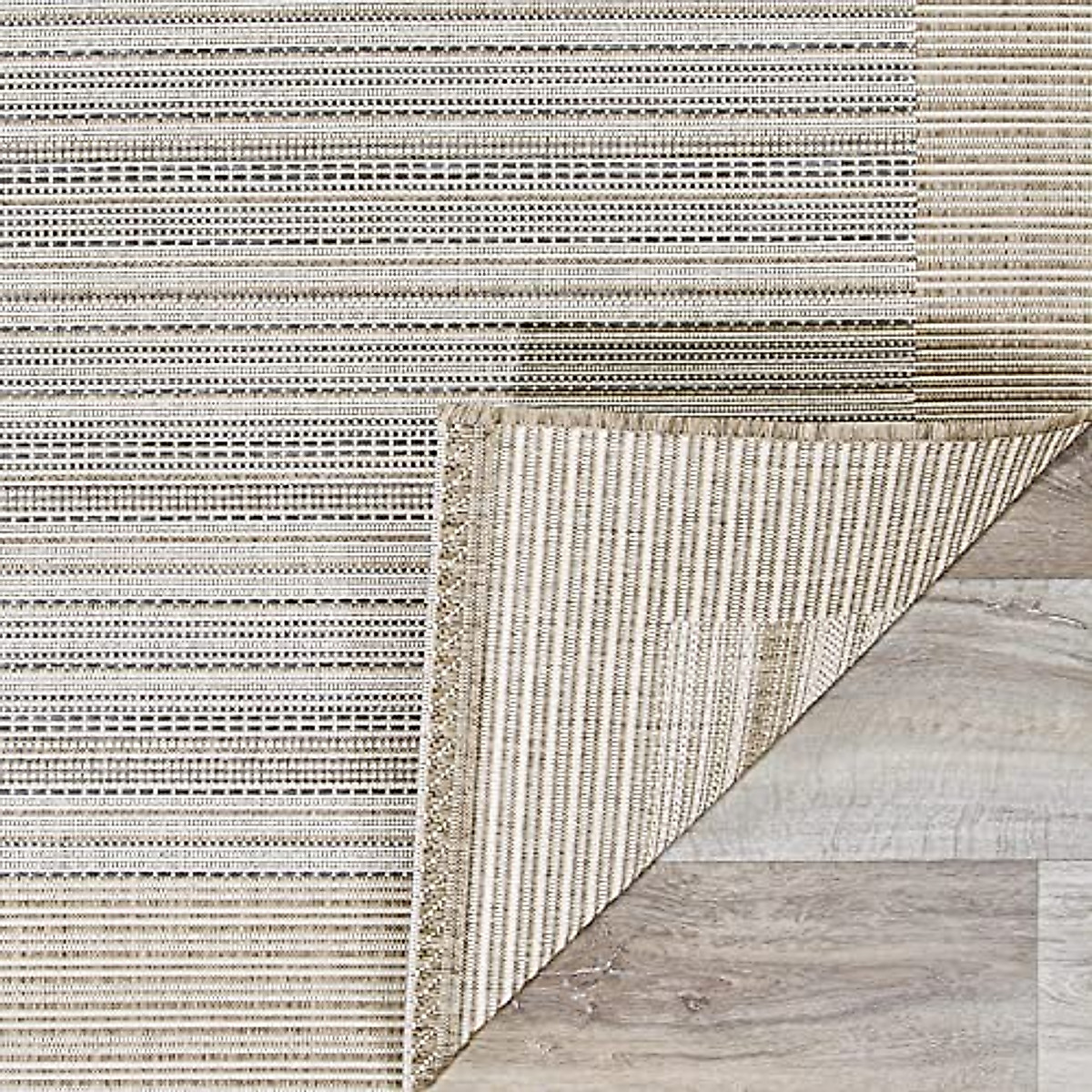 Couristan Monaco Indoor/Outdoor Area Rug for Patios, Decks, Kitchens, and Laundry Rooms, All-Weather, Pet-Friendly and Easy to Clean, Bowline Pattern in Cocoa Natural-Ivory, 5'3" x 7'6"