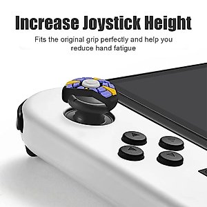 Switch Joycon Thumb Grip Caps, Soft Silicone Joystick Cover Compatible with Nintendo Switch/OLED/Switch Lite, Analog Stick Grips Button Covers for Switch (K-Mix)