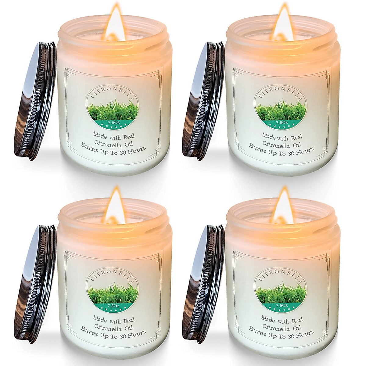 Citronella Candles Outdoor Indoor | Handmade Home Scented Jar Candles Gift Set for Women Men | Soy Wax Candles Aromatherapy Candle for Home Garden Patio Perfect for Christmas Valentine's Day Birthday