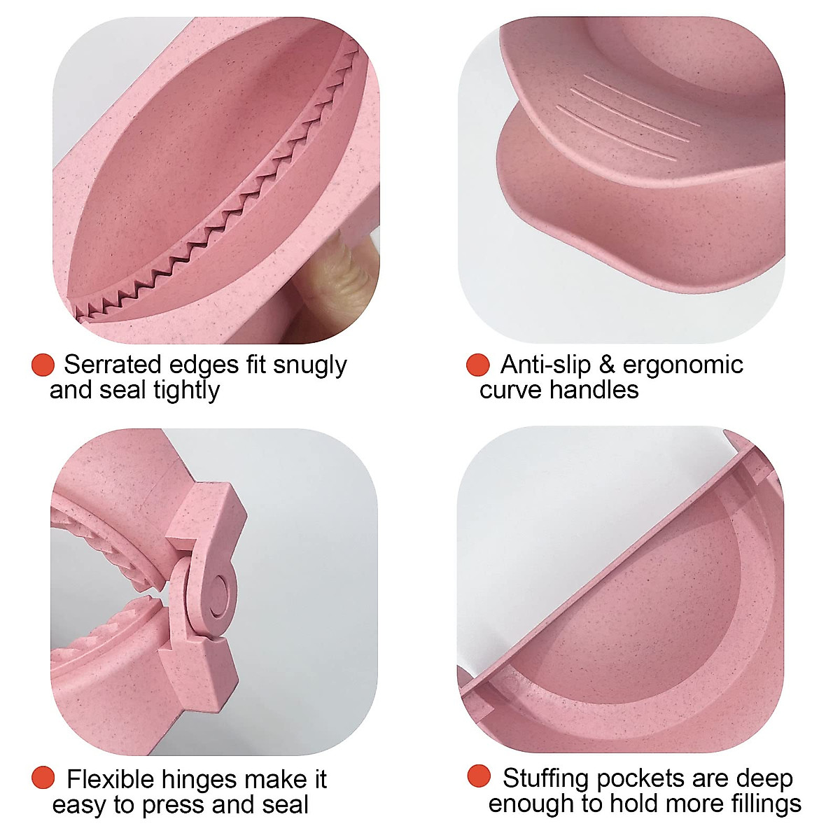 3.1in Dumpling Maker & 4.2in Empanada Maker Press Set Including 2* Press Molds, 2* Round Cutters, 2* Stuffing spoons K03A by CHIVIOR