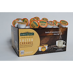 Market & Main One Cup, Salted Caramel, Compatible with Keurig K-cup Brewers, 80 Count