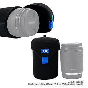 JJC Water Resistant Neoprene Camera Lens Pouch Case, Fold-Over Lens Bag for Mirrorless Lenses Up to 3.1 x 4.6 (D X H) for Canon RF 85mm f/2, Nikon Nikkor Z 85mm f/1.8, Sigma 16mm f/1.4 etc.