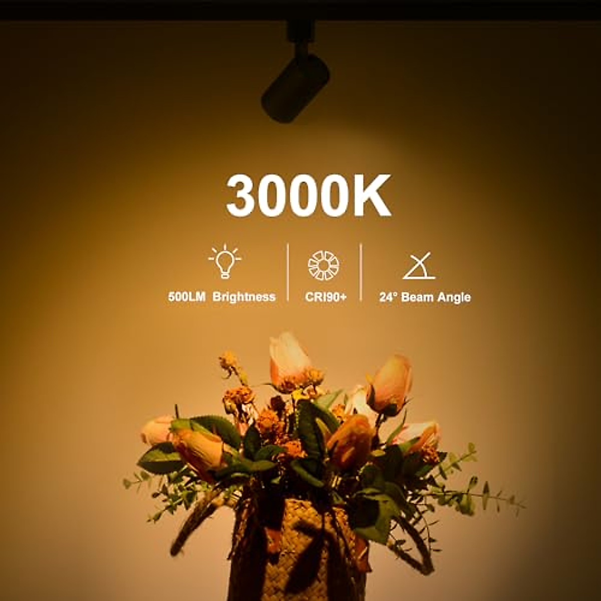 Arcfox 7W 3000K LED H Type Track Lighting Heads Dimmable 3 Wire Single Circuit Track Light Fixtures ETL, 24°, CRI90 for Retail Store Kitchen Gallery Accent Lighting 12 Pack White