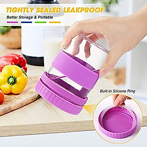 Koncifun 4 Pack Overnight Oats Containers with Lids and Spoons 16oz Glass Mason Overnight Oats Jars, Food Storage Jars Containers for Milk, Cereal, Fruit, Vegetable Salad