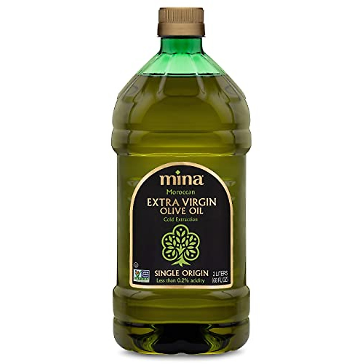 Mina Extra Virgin Olive Oil, New Harvest, Polyphenol Rich Moroccan Olive Oil, Cold Extraction, Single Origin Olive Oil, Less Than 0.2% Acidity, 68 Fl Oz, 2 L