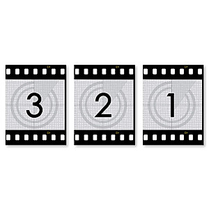 Big Dot of Happiness Movie - Hollywood Film Wall Art and Home Theater Room Decorations - Gift Ideas - 7.5 x 10 inches - Set of 3 Prints