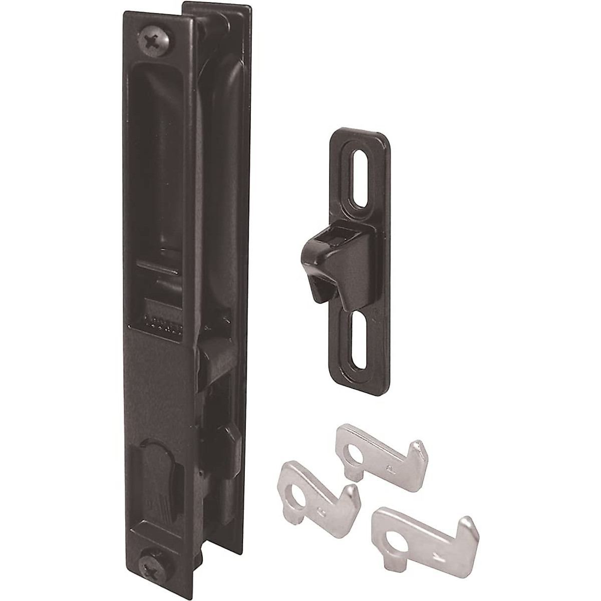 Prime-Line Sliding Door Flush Handle, Black Diecast, 1 Set MP1043