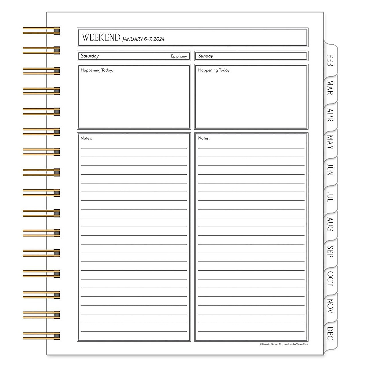 FranklinCovey - La Vie en Rose One Page Per Day Wire-Bound Planner (Jan 2024 - Dec 2024)