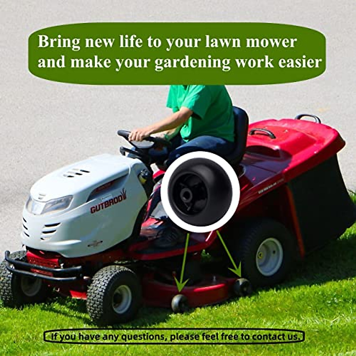 4 Pack lawn mower Deck Wheels Replacement 753-04856A Fits Cub Cadet RZT50 RZT54 LT1050 AM116299 M111489