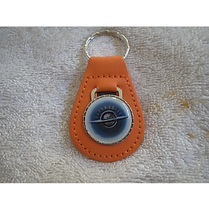1930's 1940's 1950's OLDS WORLD VINTAGE LOGO LEATHER KEYCHAIN - PUMPKIN