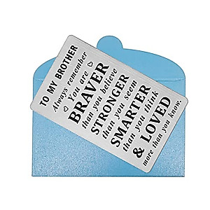 HYHYDHP To My Brother Gifts Wallet Card, Little Brother Inspirational Gifts Graduation Cards from Brother Sister, Birthday Christmas Presents Ideas