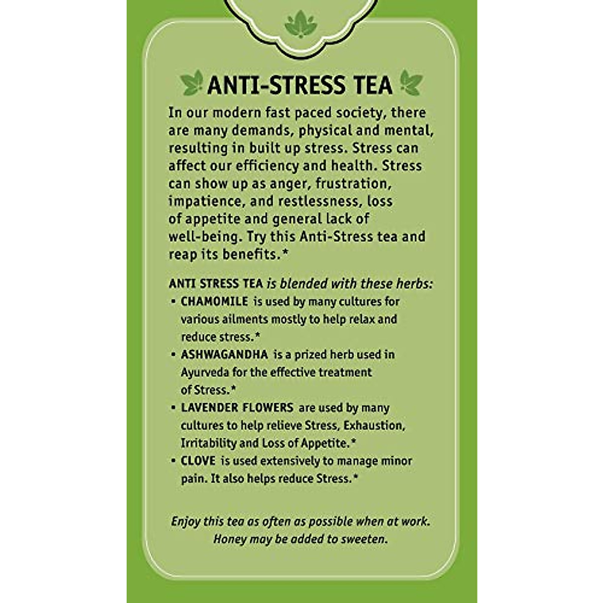 Herbal Cup Ayurveda Tea, Organic Anti-Stress, No Caffeine Herbal Supplement (Anti-Stress, 16 Count (Pack of 1))
