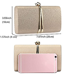 Pinprin Women’s Evening Clutch Bag Elegant Cocktail Bridal Handbag Wedding Party Purse (Gold)
