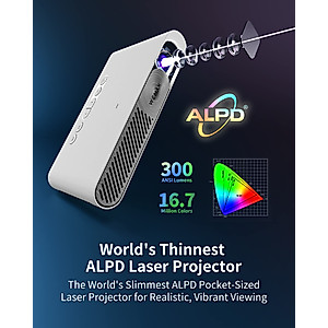 WEMAX Go Ultra Portable Laser Projector | Mini Pocket DLP Projectors with WiFi | 100 inch Image | Airplay Miracast | Auto Vertical Keystone | Compatible with Smartphone, HDMI, USB (Includes Case Bag)