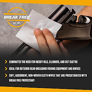 Break Free Collector Gun Cleaner Wipes, Long Term Protectant, Cloth Wipes, 20 Wipes