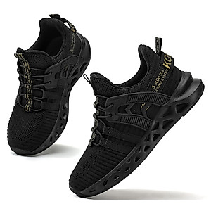 koppu Boys Girls Shoes Non-Slip Tennis Shoes Fashion Lightweight Breathable Kids Sneakers for Little Kids/Big Kids（Black 3）