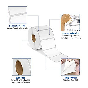 AKOGIRSE 3"x1" Multipurpose Barcode/FNSKU/UPC/FBA Direct Thermal Label, 12 Rolls/15600 Labels, Perforated, Strong Adhesive Shipping Label Compatible with Rollo & Zebra Desktop Printer, BPA&BPS Free