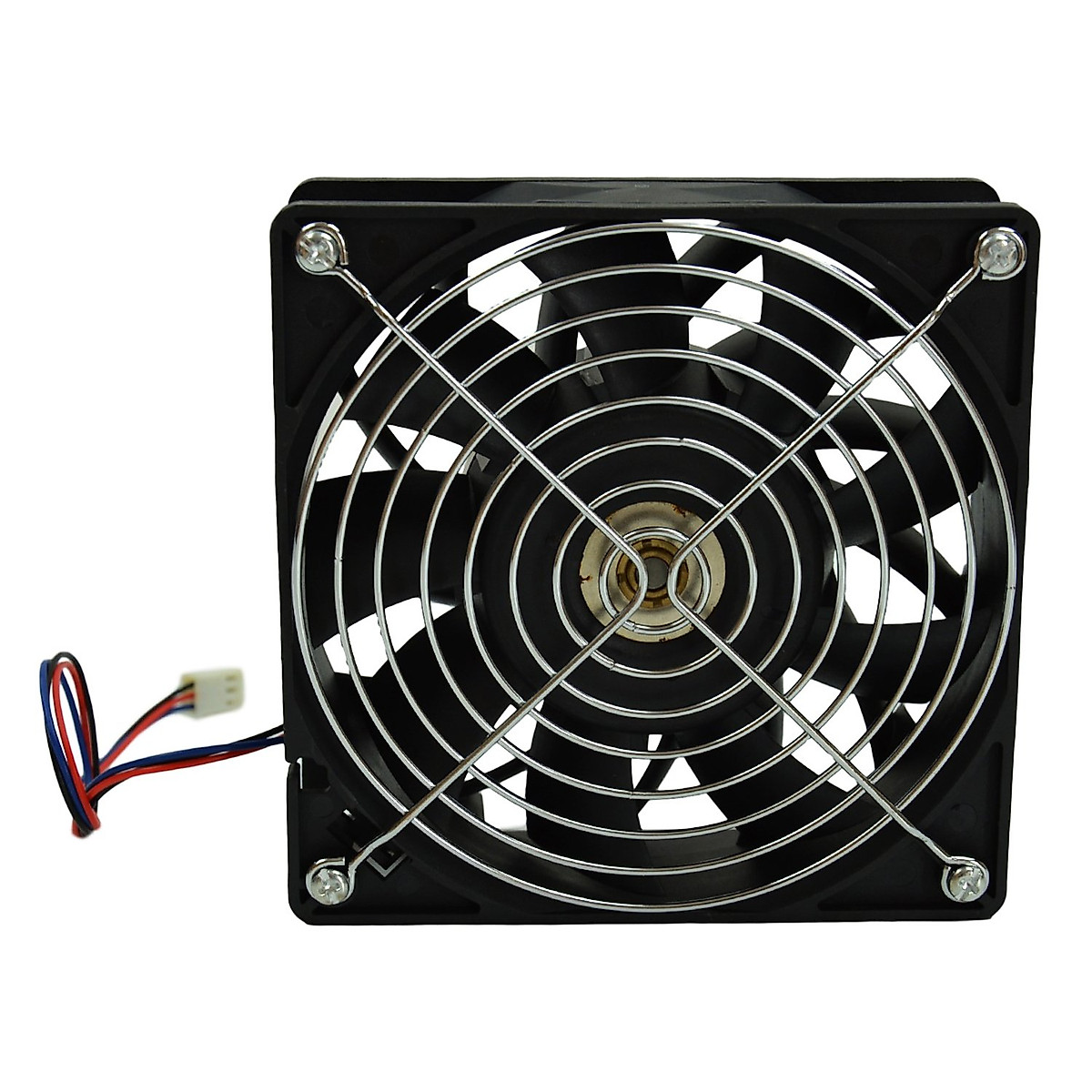HIGHFINE 12cm 120mm 200CFM 4000RPM CPU Cooling Fan FFC1212DE 12V DC 3-Pin 3-Wire PC Computer High CFM Cooling Case Fan with Metal Finger Guard Grill