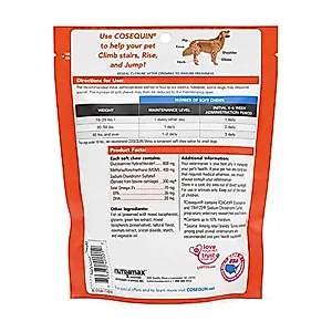 Nutramax Cosequin Joint Health Supplement for Dogs - With Glucosamine, Chondroitin, MSM, and Omega-3's, 60 Soft Chews