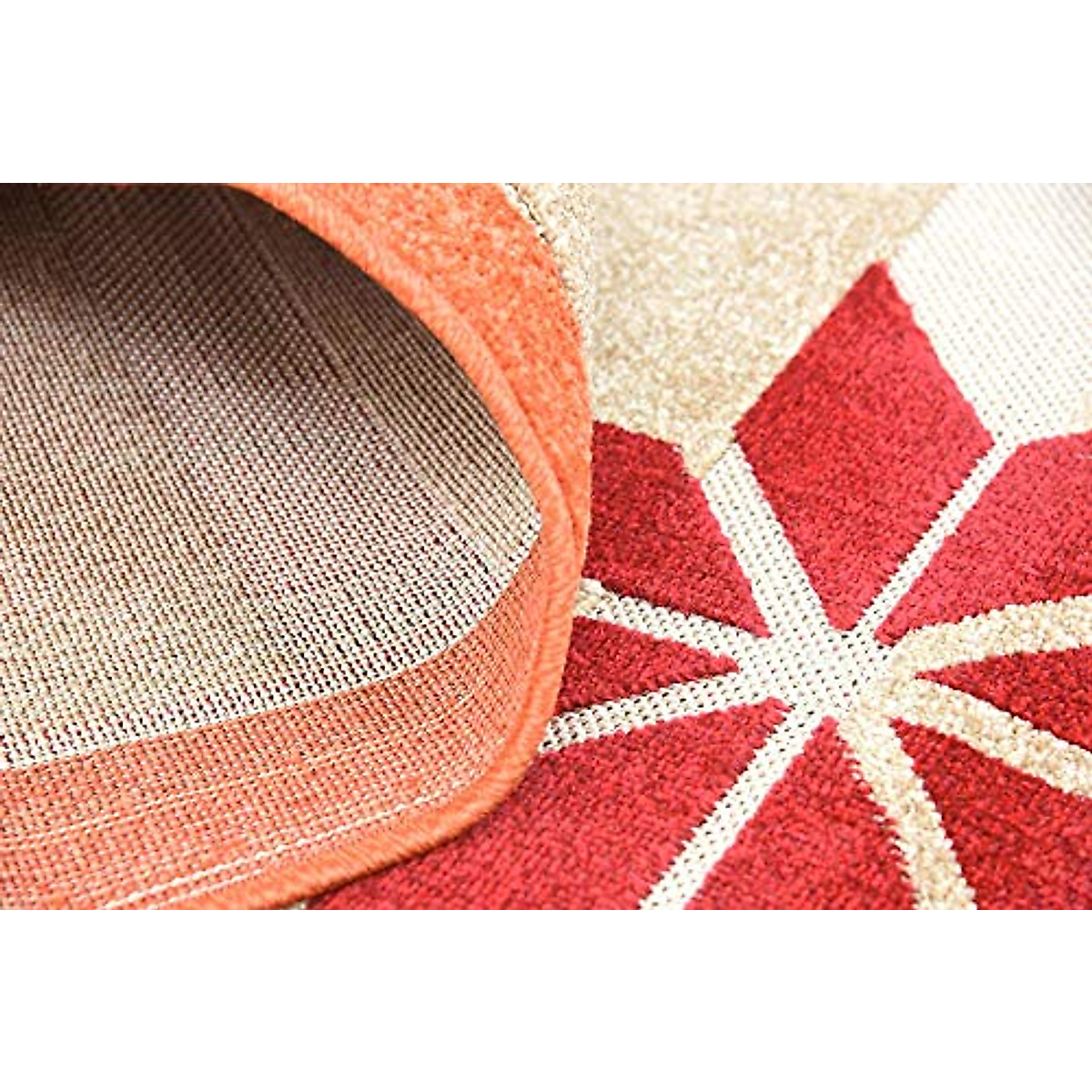 Unique Loom Outdoor Modern Collection Area Rug - Albuquerque (8' x 10' Rectangle, Burgundy/ Beige)